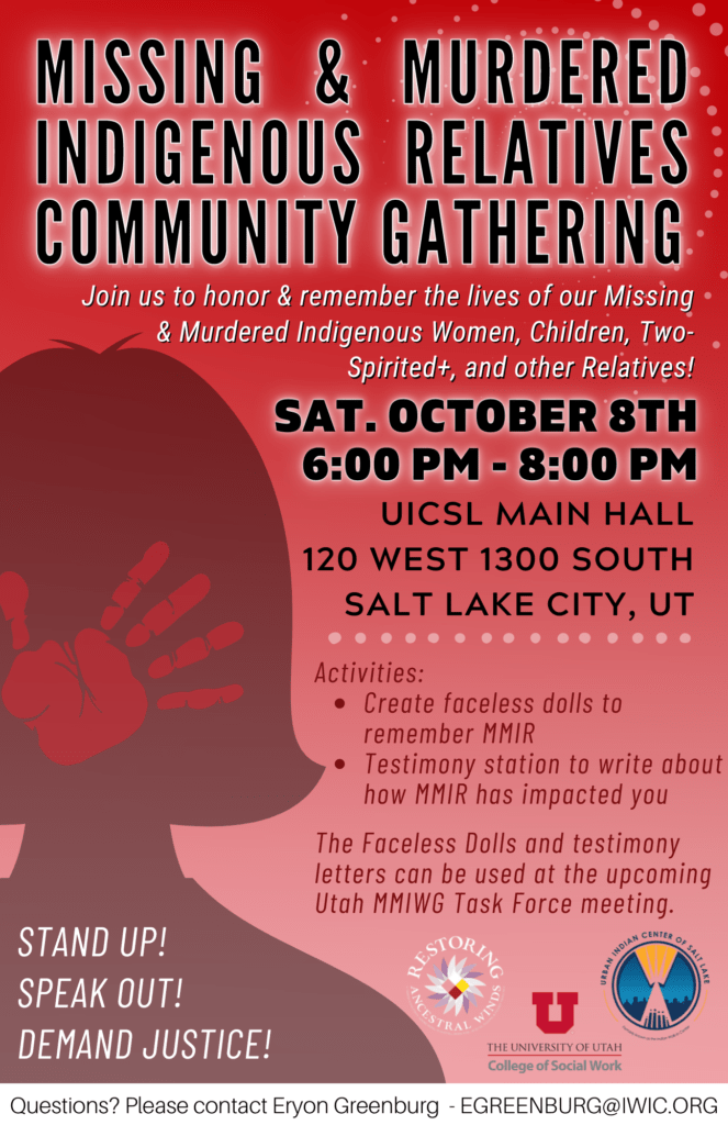 MMIR Community Gathering! – Urban Indian Center of Salt Lake